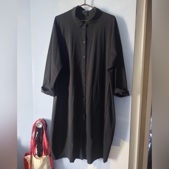 oska | Dresses | Oska Black Stretch Techno Fabric Midi Dress 2x | Poshmark